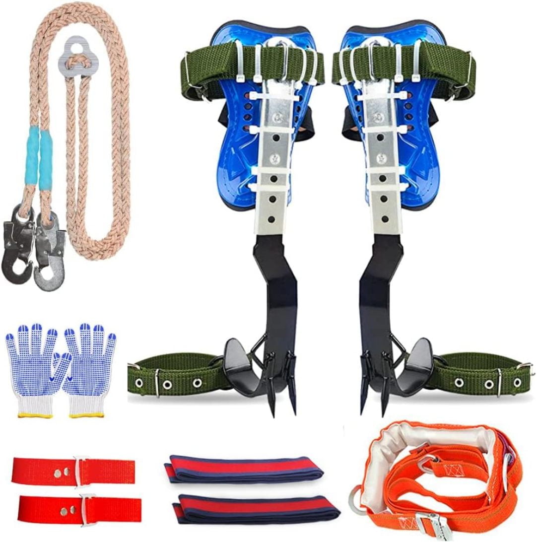 Tree Climbing Spikes Set, 304 Stainless Steel Adjustable Tree Climbing ...