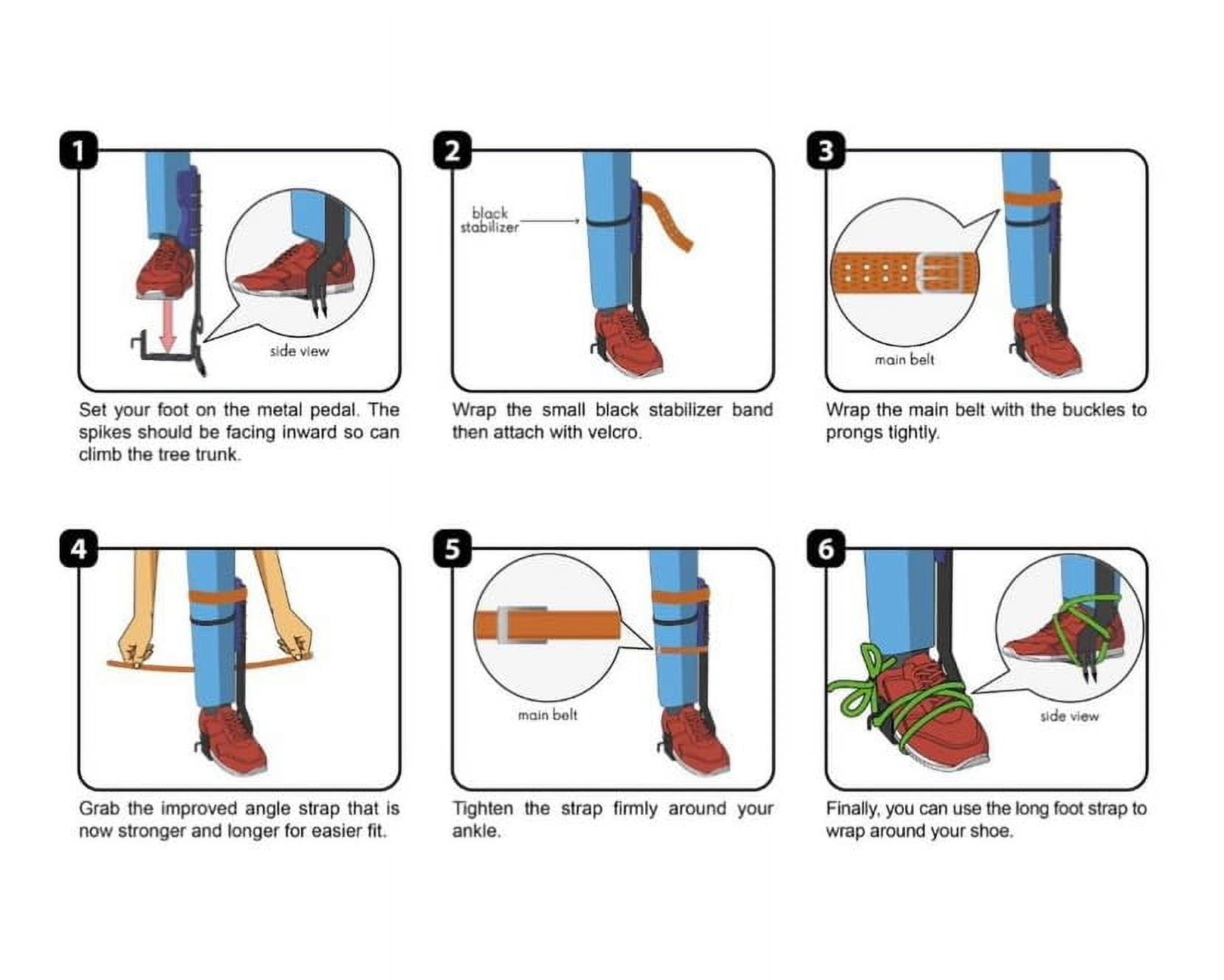 Tree Climbing Spikes Set, Leather Forged Tree Climbing Tool with ...