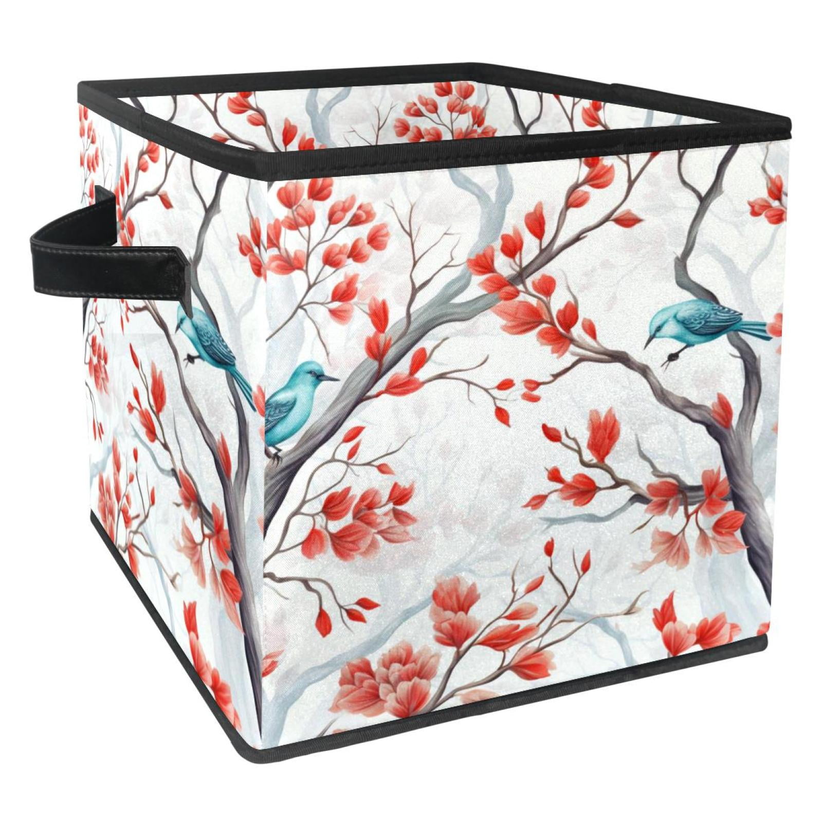 Tree Collapsible Storage Cubes, Cube Organizer Bins with Handle, 10.8 ...