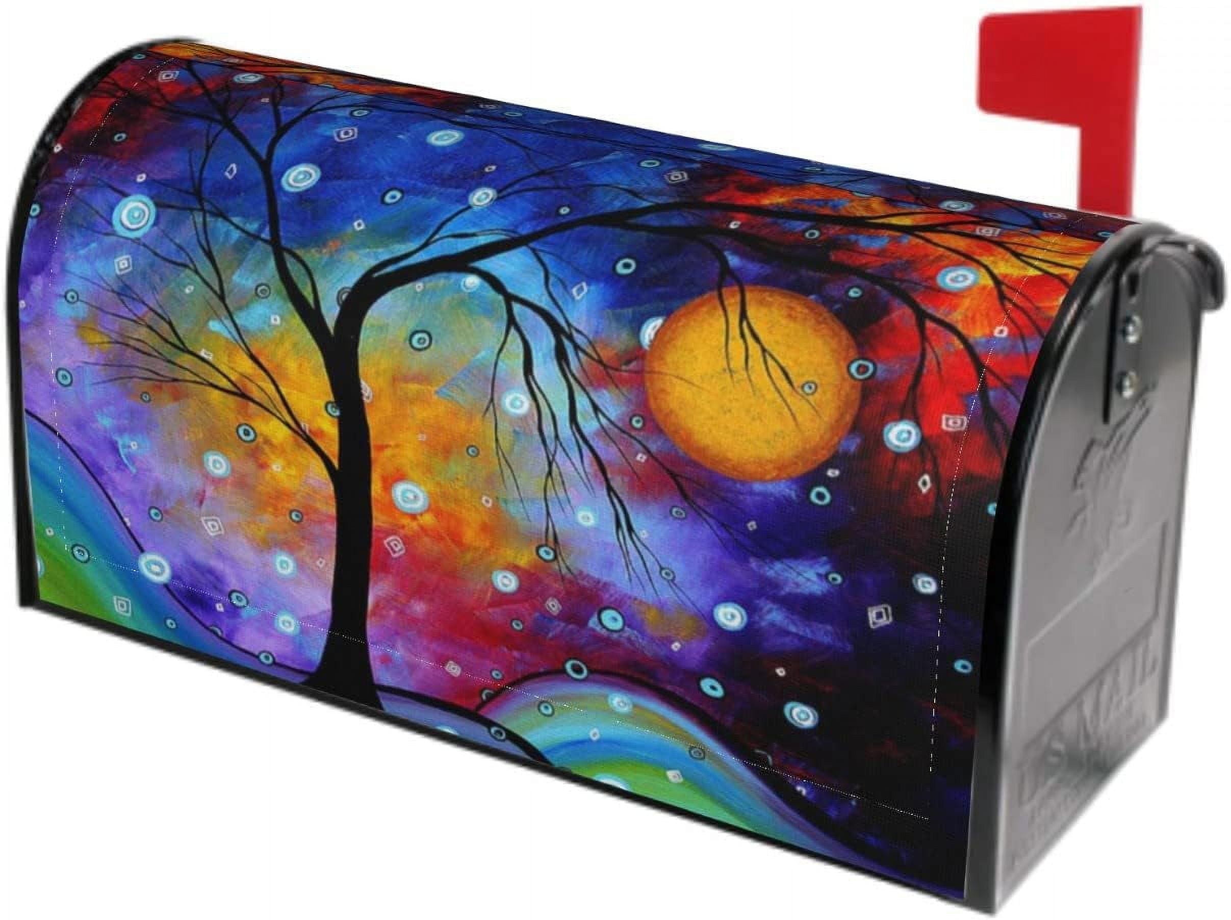 Tree Colorful Forest Mailbox Cover Watercolor Style Tree Magnetic ...