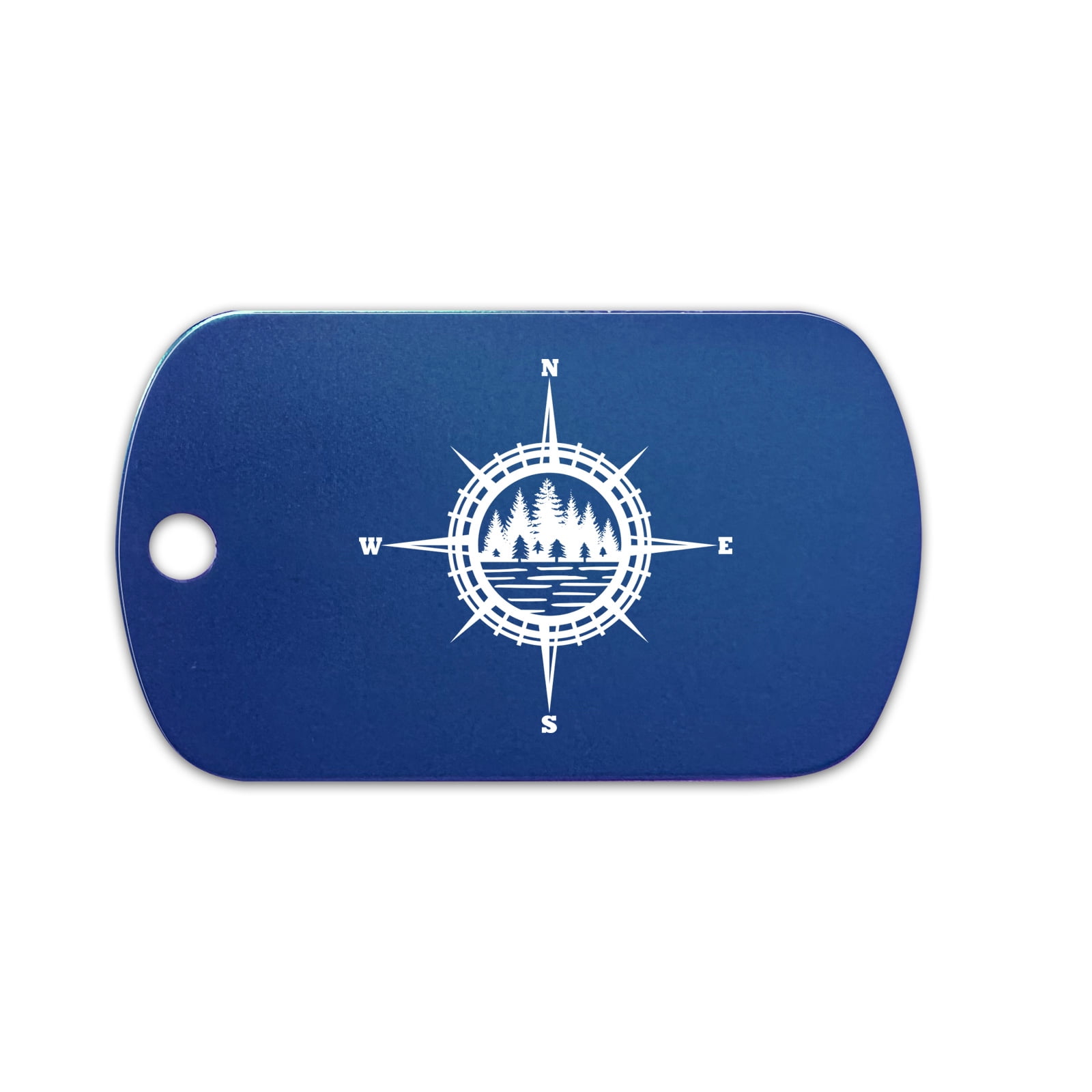 Tree Compass GI Dog Tag Aluminum Keychain outdoors camping explore ...