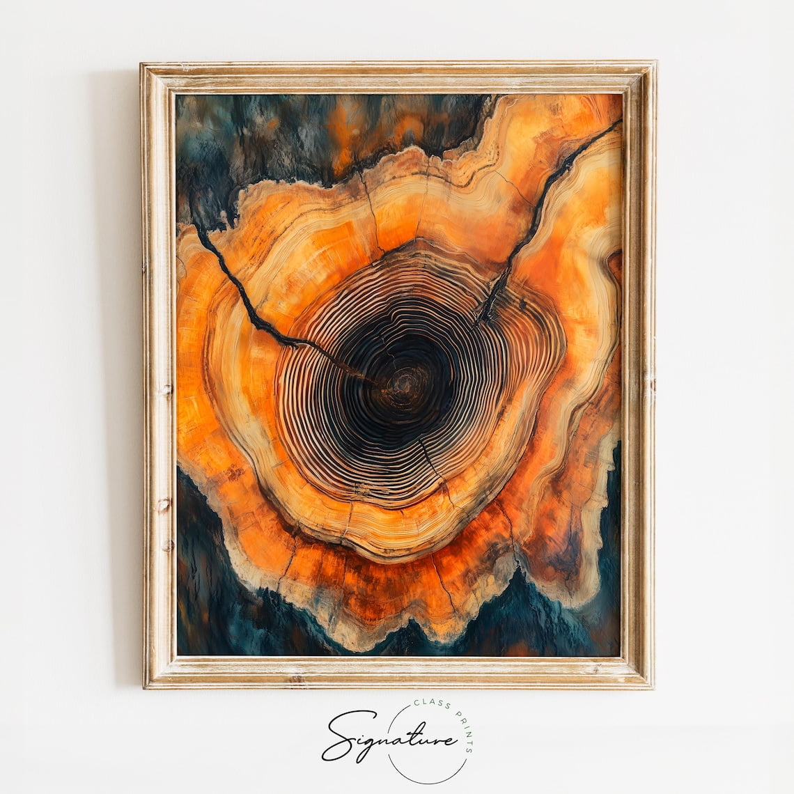 Tree Cross-Section Art, Rustic Earthy Decor, Warm Moody Nature Wall Art ...