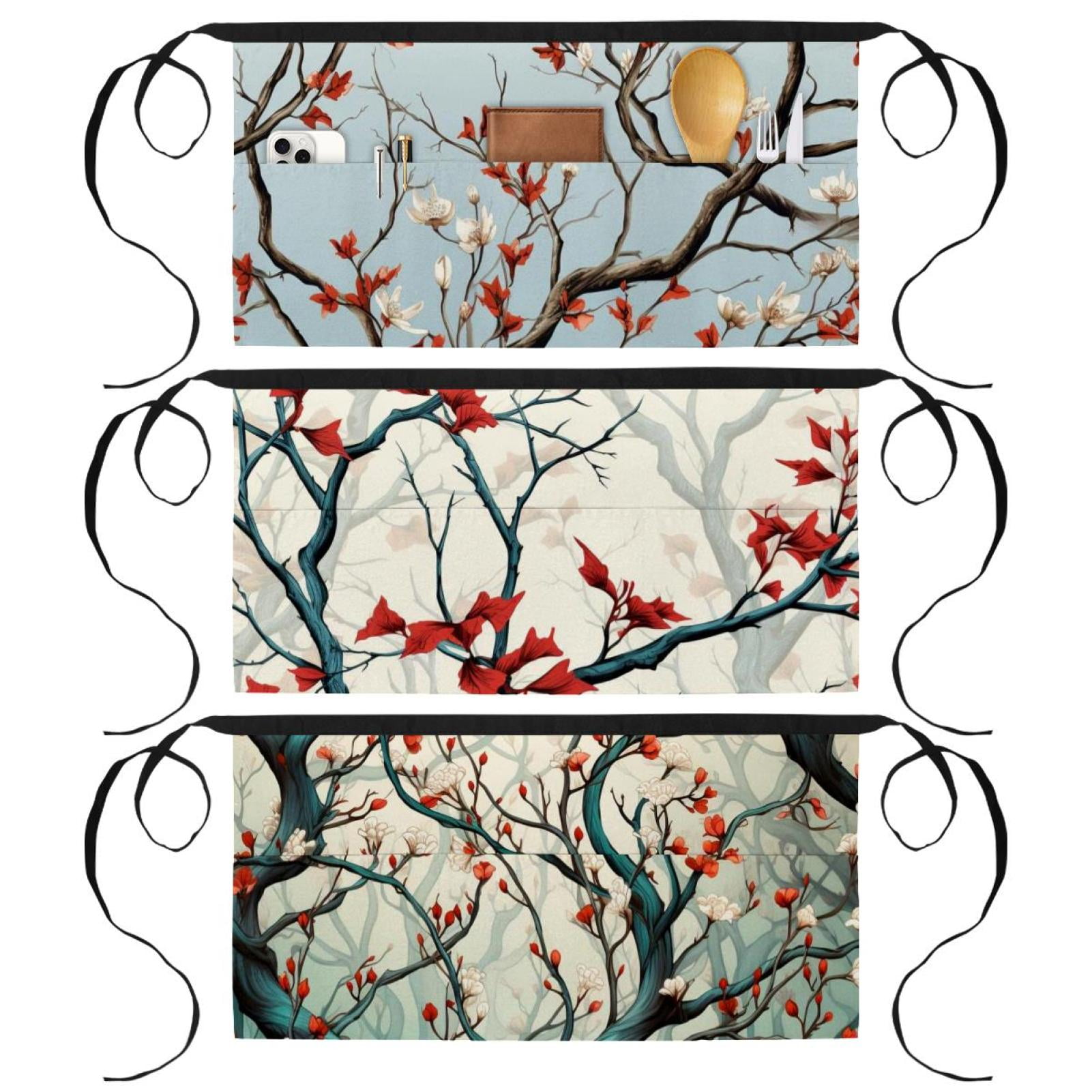 Tree Custom Apron with 3 Pockets, Printed Design - for Servers and ...