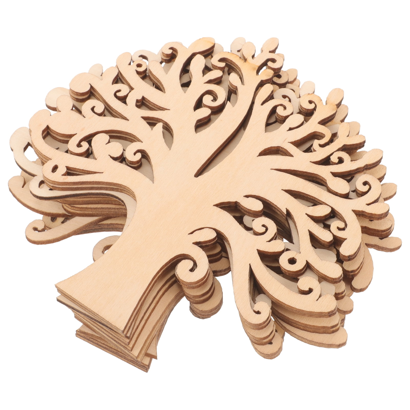 FENGGUIQU DIY Tree Shaped Blank Wood Slices for Crafts and Home ...