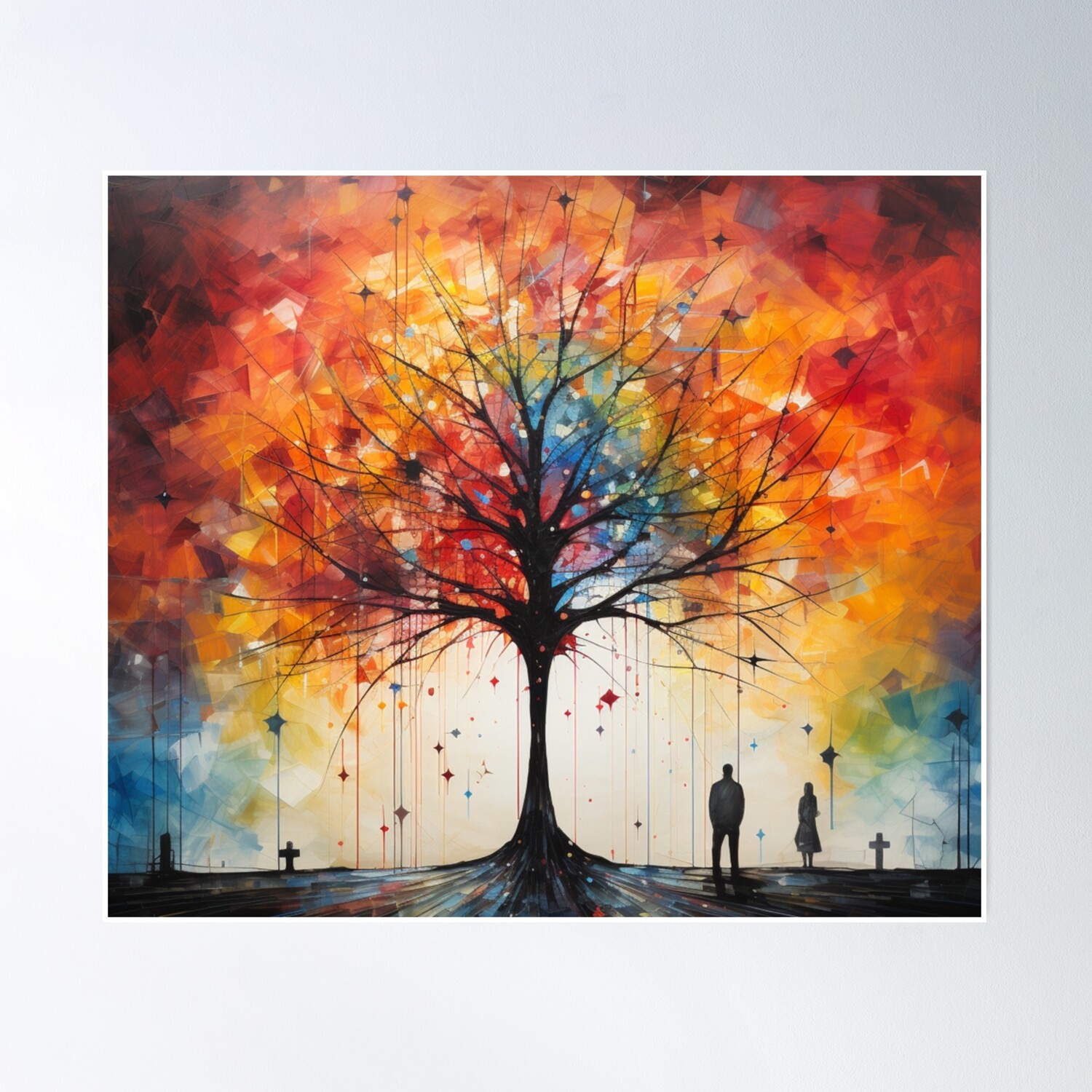 Tree Dead Graveyard Poster Wall Art, Modern Wall Decor, 12x18 UNFRAMED ...