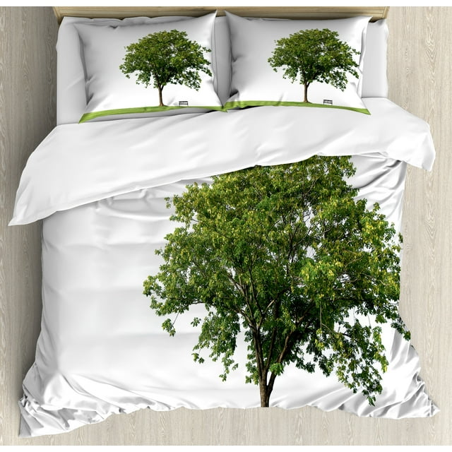 Tree Duvet Cover Set, Bench Under Majestic Tree Looks Like Solitude in ...
