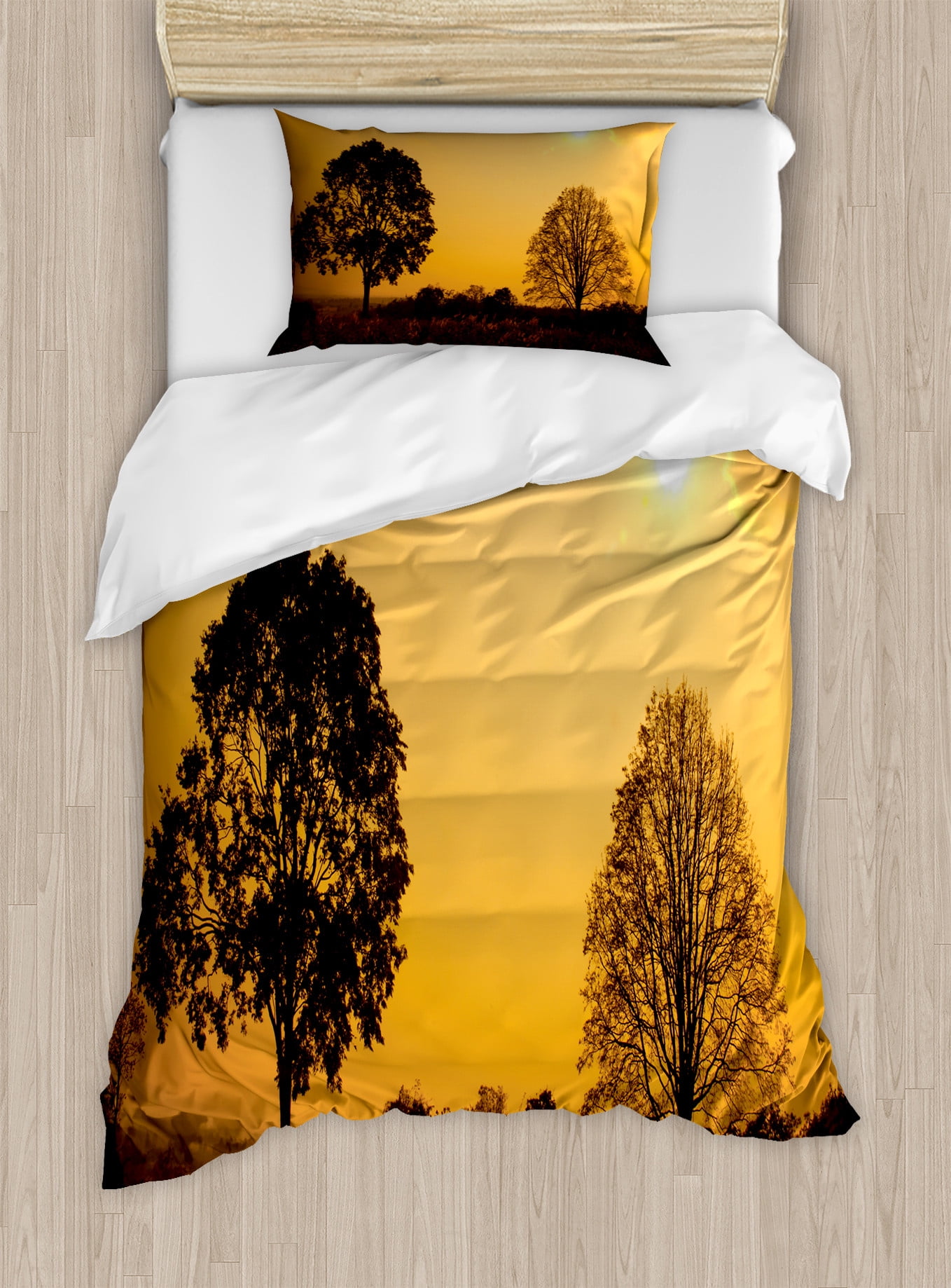 Tree Duvet Cover Set, Desert Tree on Sunset Sunny Hot Summer Day ...