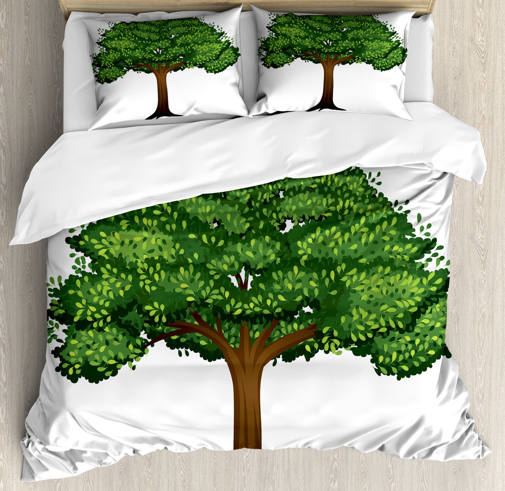 Tree Duvet Cover Set, Digitally Generated Spring on a Plain Background ...