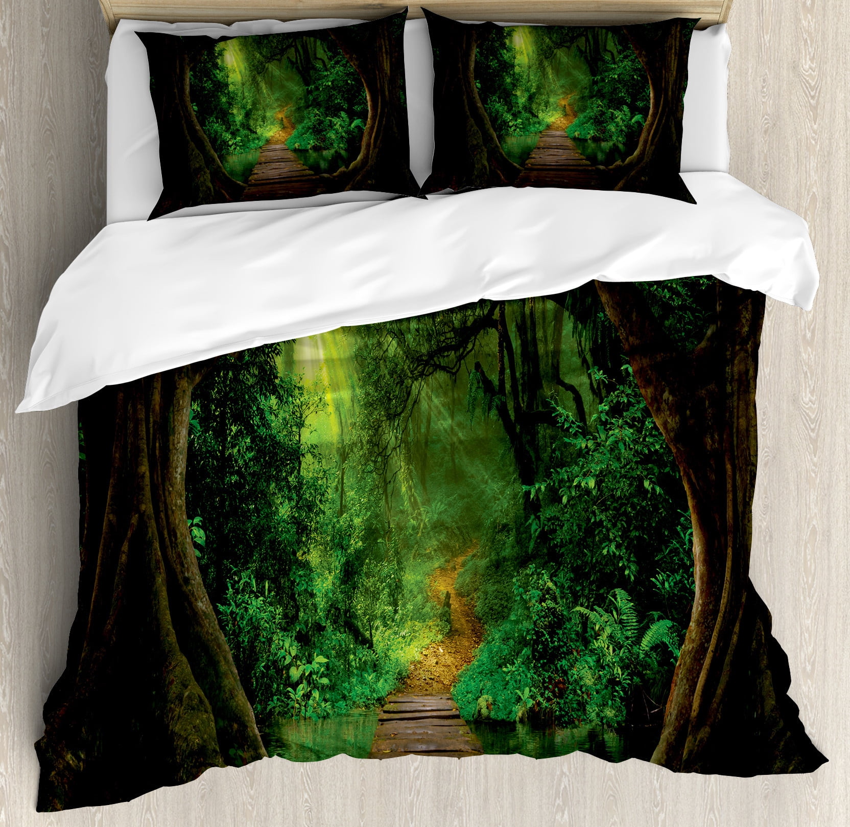 Tree Duvet Cover Set, Illustration of a Pathway into a Mystic ...