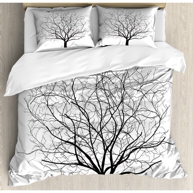 Tree Duvet Cover Set, Old Withered Oak Crown Without Leaves Tree ...