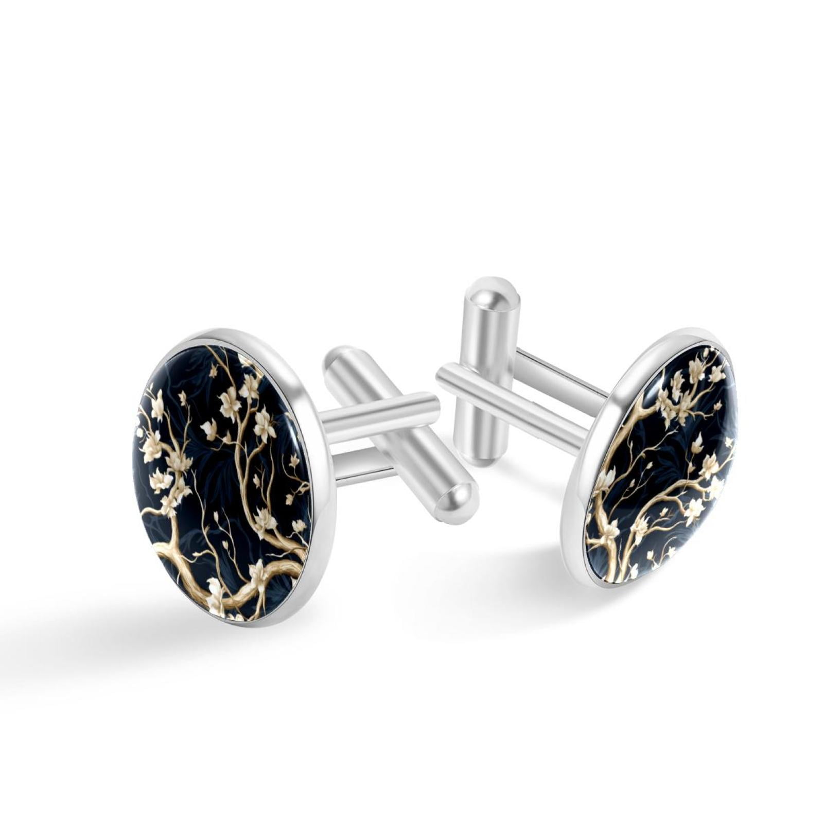 Tree Elegant Mens Cufflinks Set for Formal Attire, Made of Stainless ...