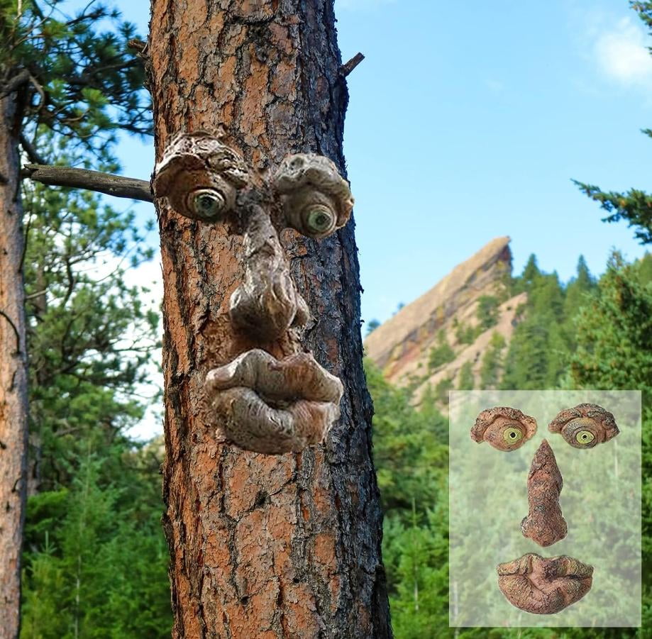 Tree Faces Decor Outdoor, Tree Face Outdoor Statues Old Man Tree Hugger ...