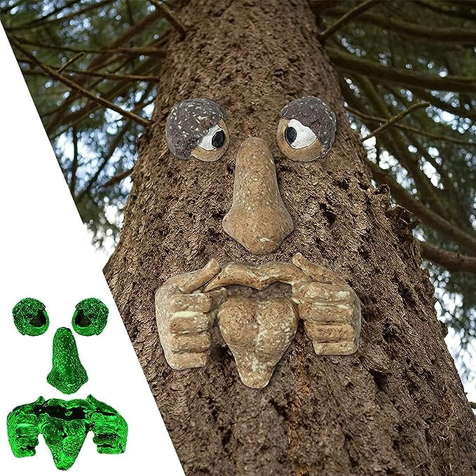 Tree Faces Decor Outdoor,Tree Face Outdoor Statues Old Man Tree Hugger ...