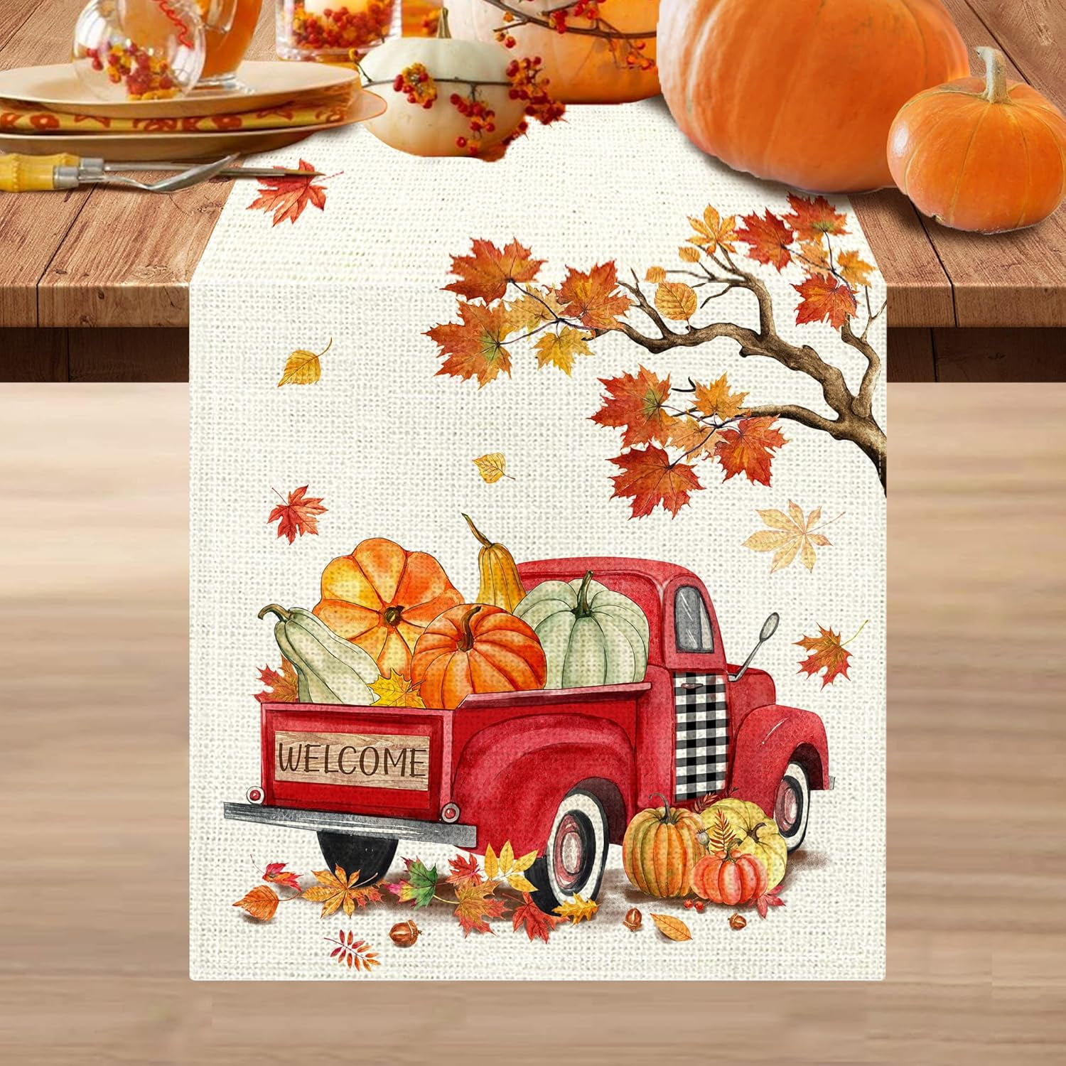 Tree Fall Table Runner, Fall Runner for Table 13 x 72 Inch, Autumn ...