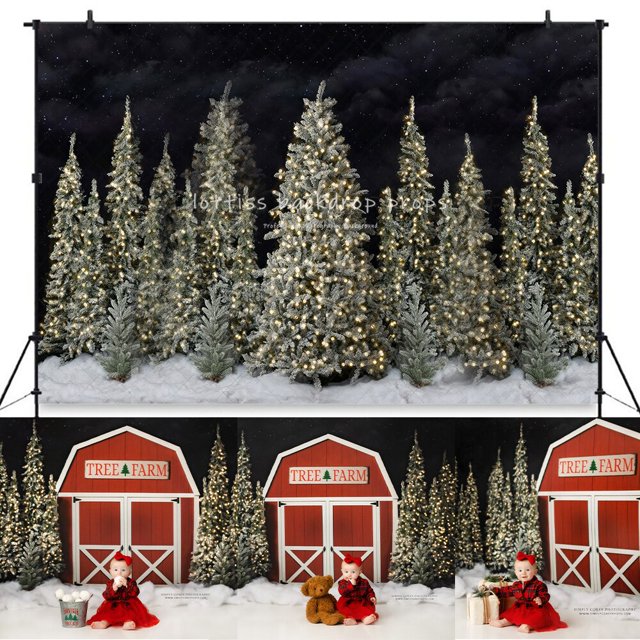 Tree Farm Barn Backdrops Kids Winter Portrait Photography Adult Child ...