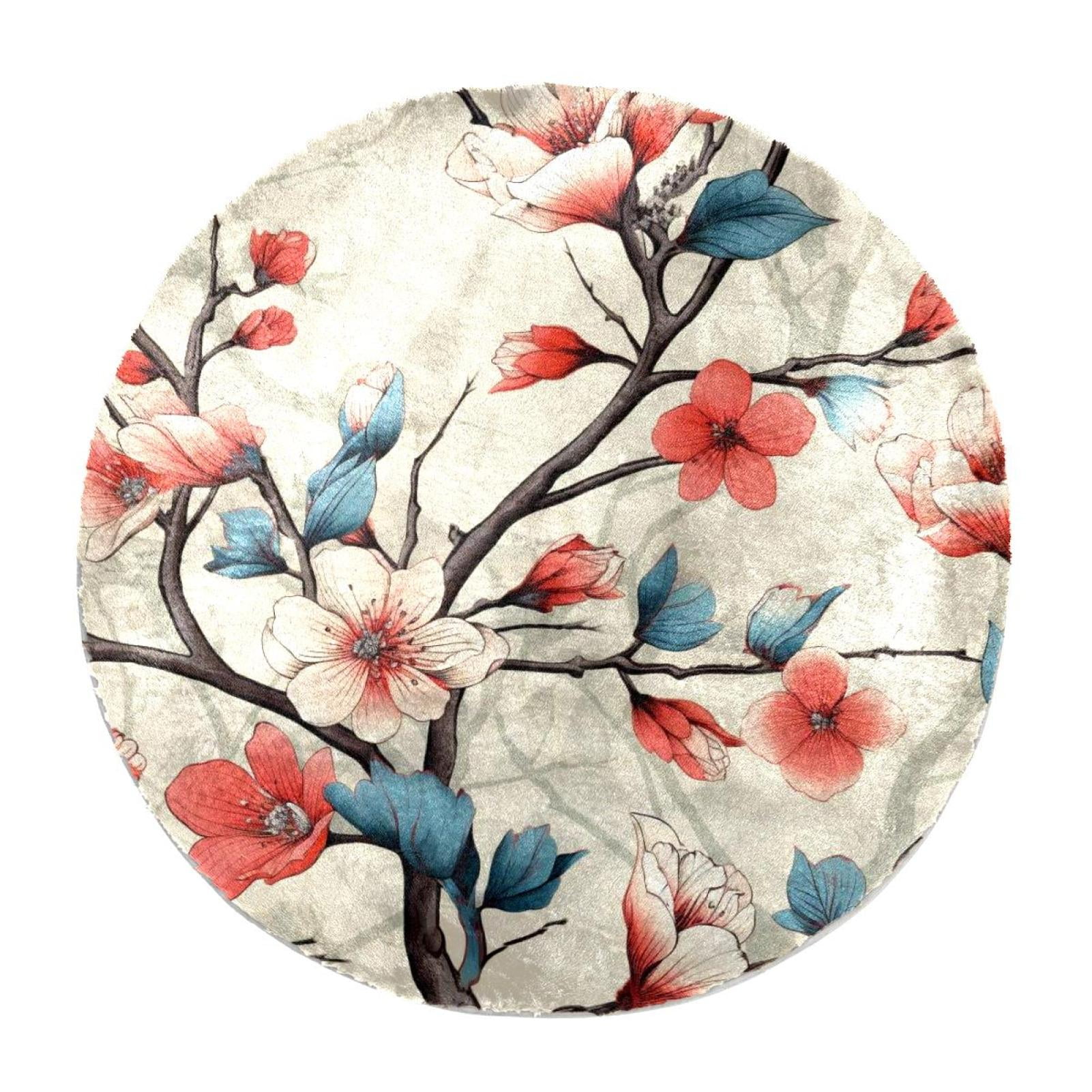 Tree Faux Rabbit Fur Rug - Super Soft Fur Round Rug, Comfy Fluffy Shag ...