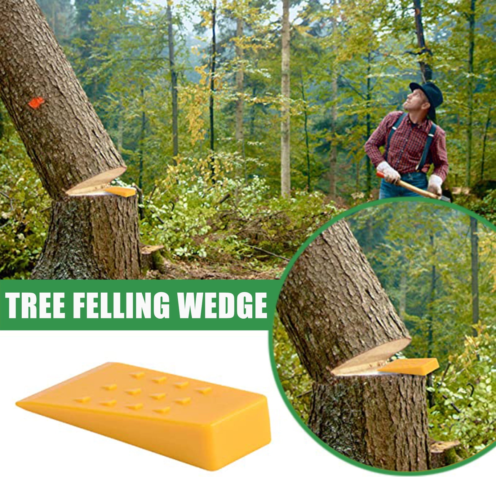 Tree Felling Wedges with Spikes for Safe Cutting Tree Wedge Safe Tool ...