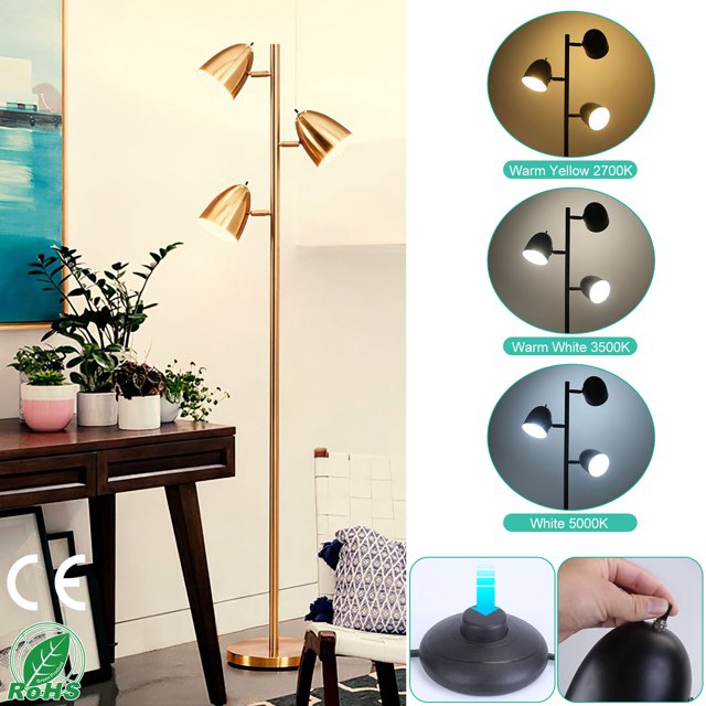 Tree Floor Lamp with 3 Color TeqHome Standing light Lamps for Living ...