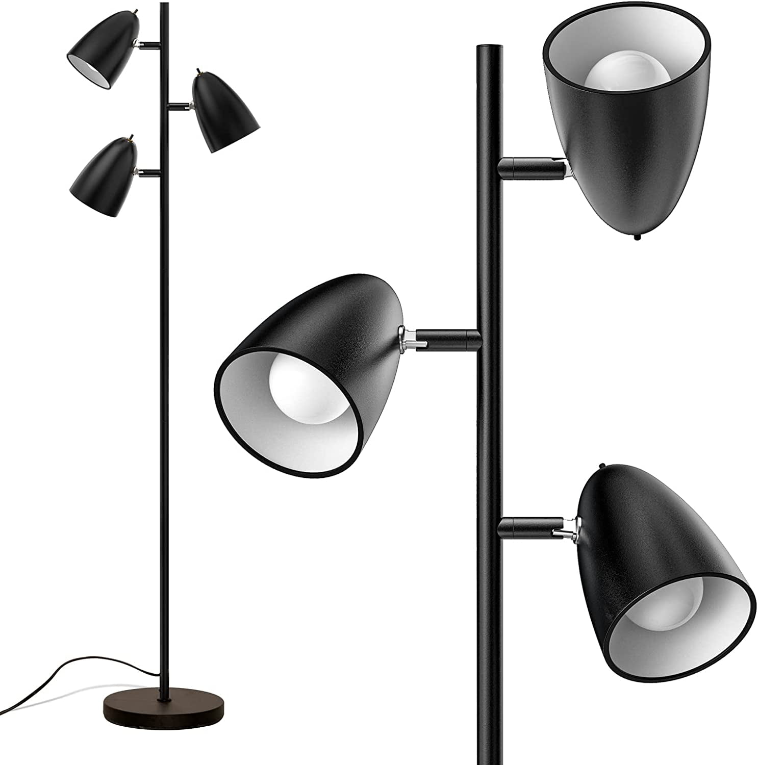Tree Floor Lamp with 3 Adjustable Rotating Lights and Matching LED ...