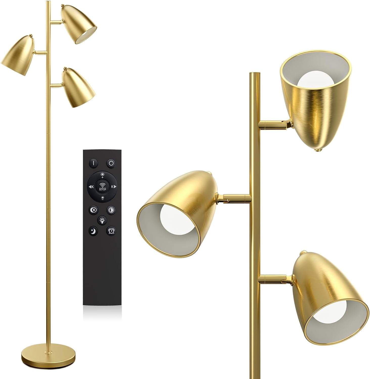 Tree Floor Lamp with 3 Adjustable Rotating Lights and Matching LED ...