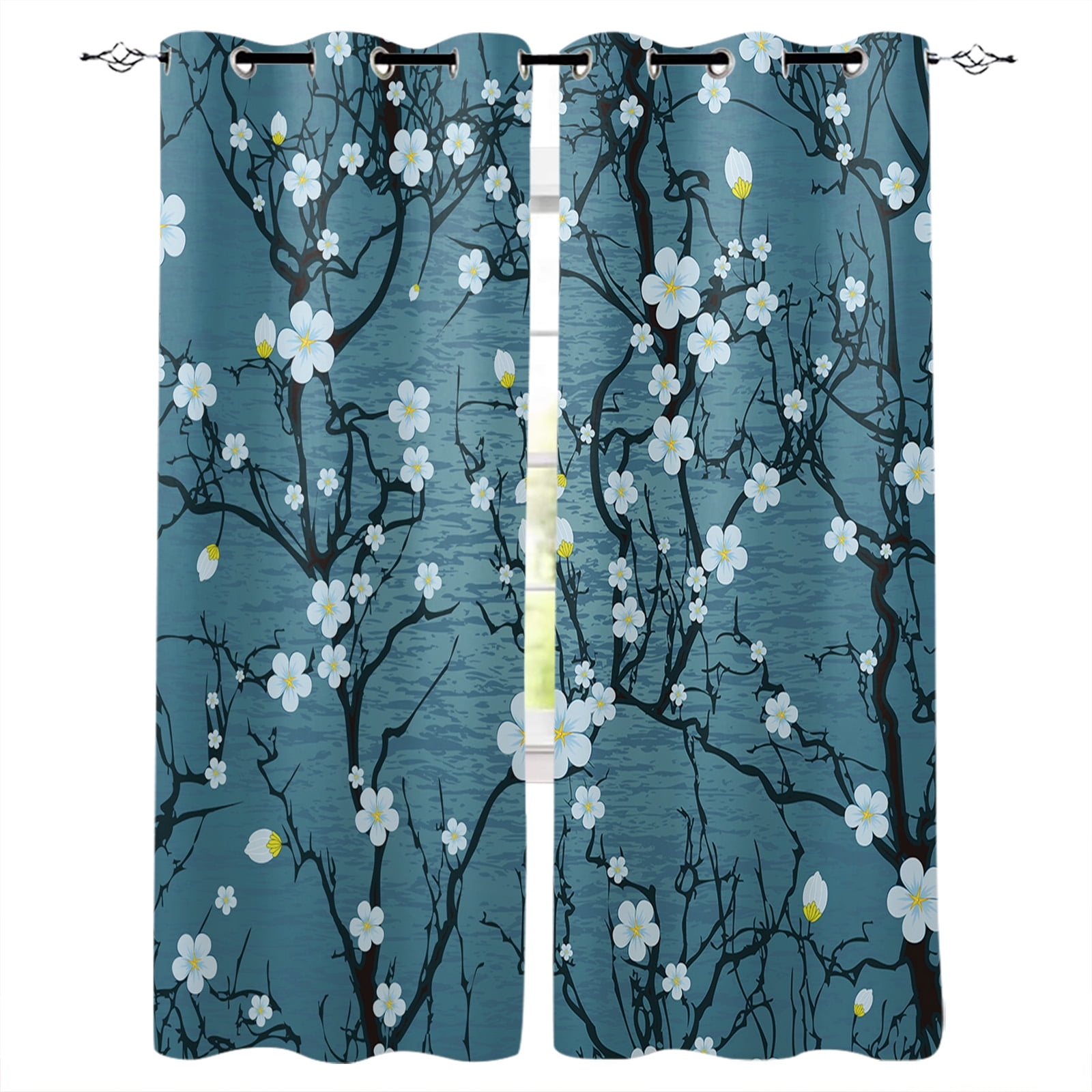 Tree Flower Bud Abstract Water Wave Window Screen Printed Design Office ...