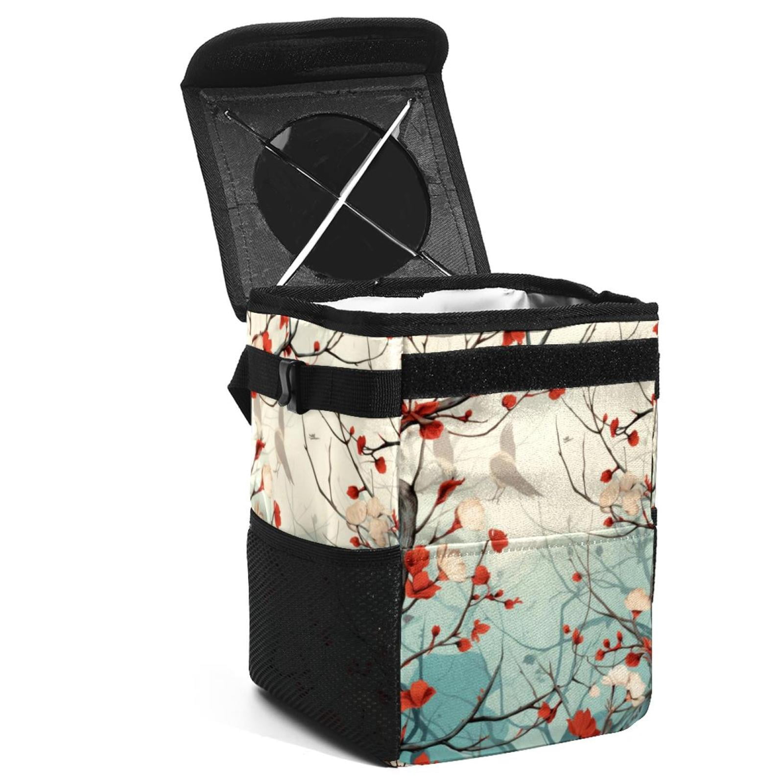 Tree Foldable Car Trash Bin with Lid, Leak-Proof, Hanging Storage Bag ...