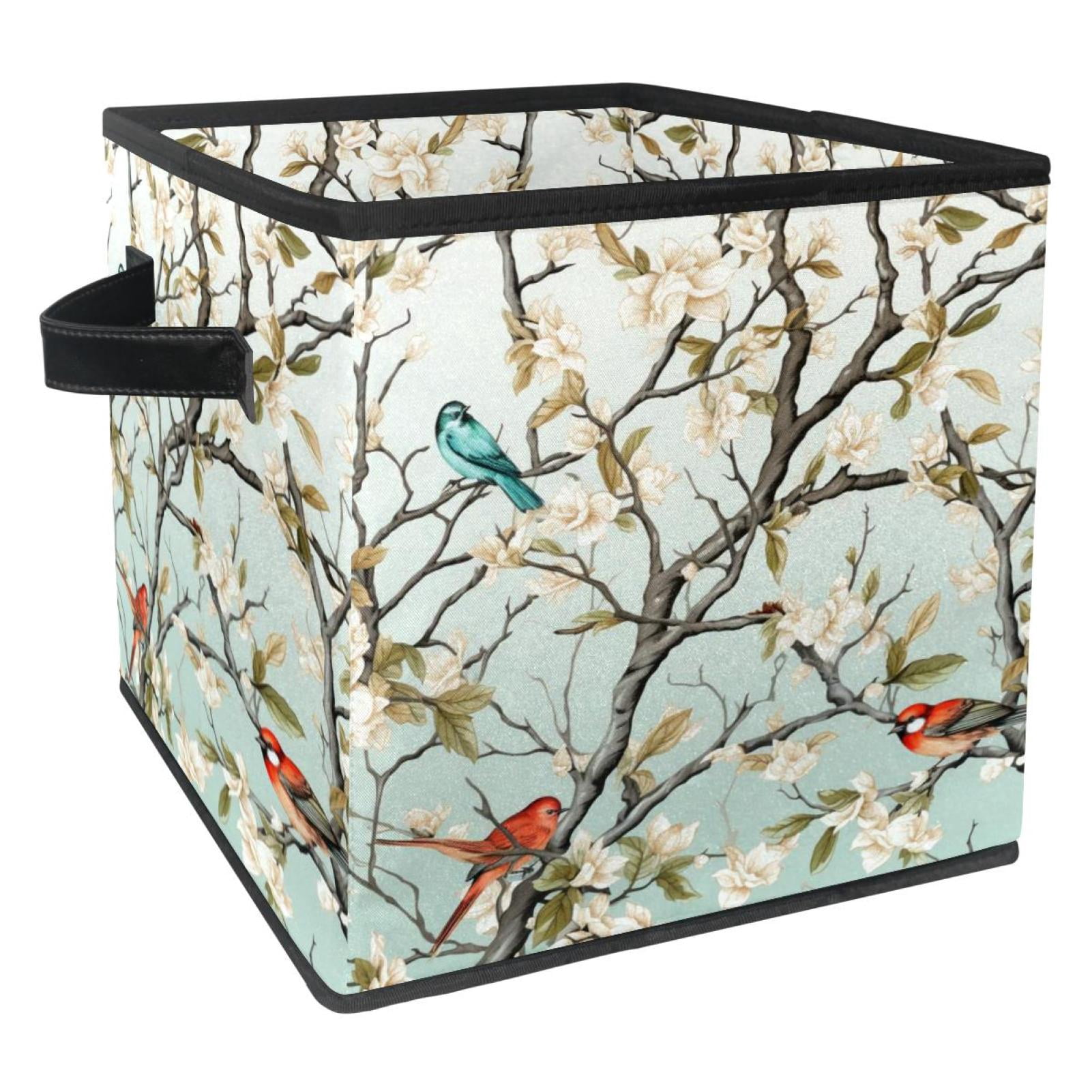 Tree Foldable Storage Baskets with Handle, 10.8"x10.5"x10.6" - Large ...