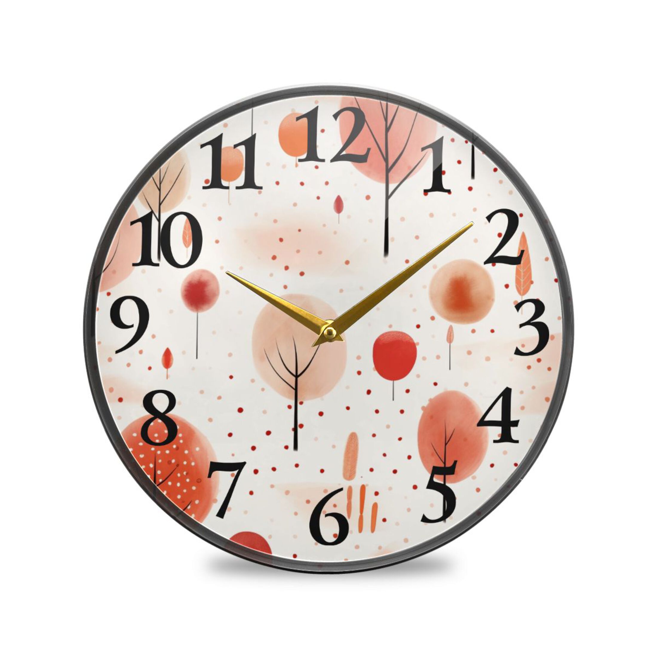 Tree Forest Wall Clocks Battery Operated 9.5 Inch Round Clock Acrylic ...
