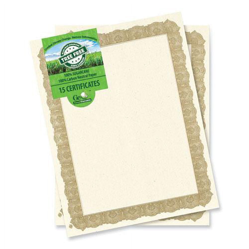 Tree Free Award Certificates, 8.5 x 11, Natural with Gold Braided ...