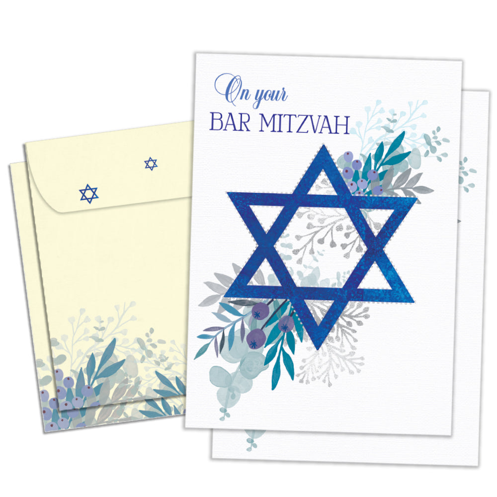 Tree-Free Greetings Bar Mitzvah Greeting Card 2 Pack, 5 x 7, Blue ...