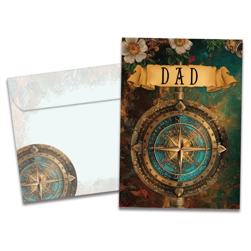 Tree-Free Greetings Birthday Greeting Card for Dad, 5 x 7, Compass Dad ...