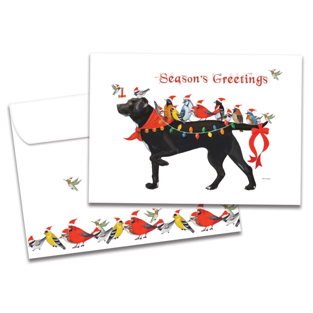 Tree-Free Greetings Christmas Greeting Card, 5x7, Bird Dog Christmas ...