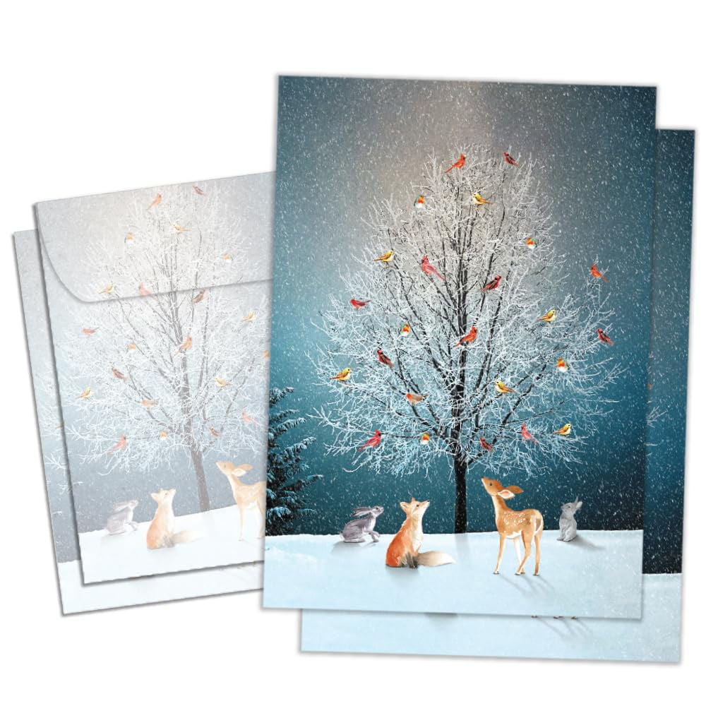 Tree-Free Greetings Holiday Greeting Card 2 Pack with Matching ...