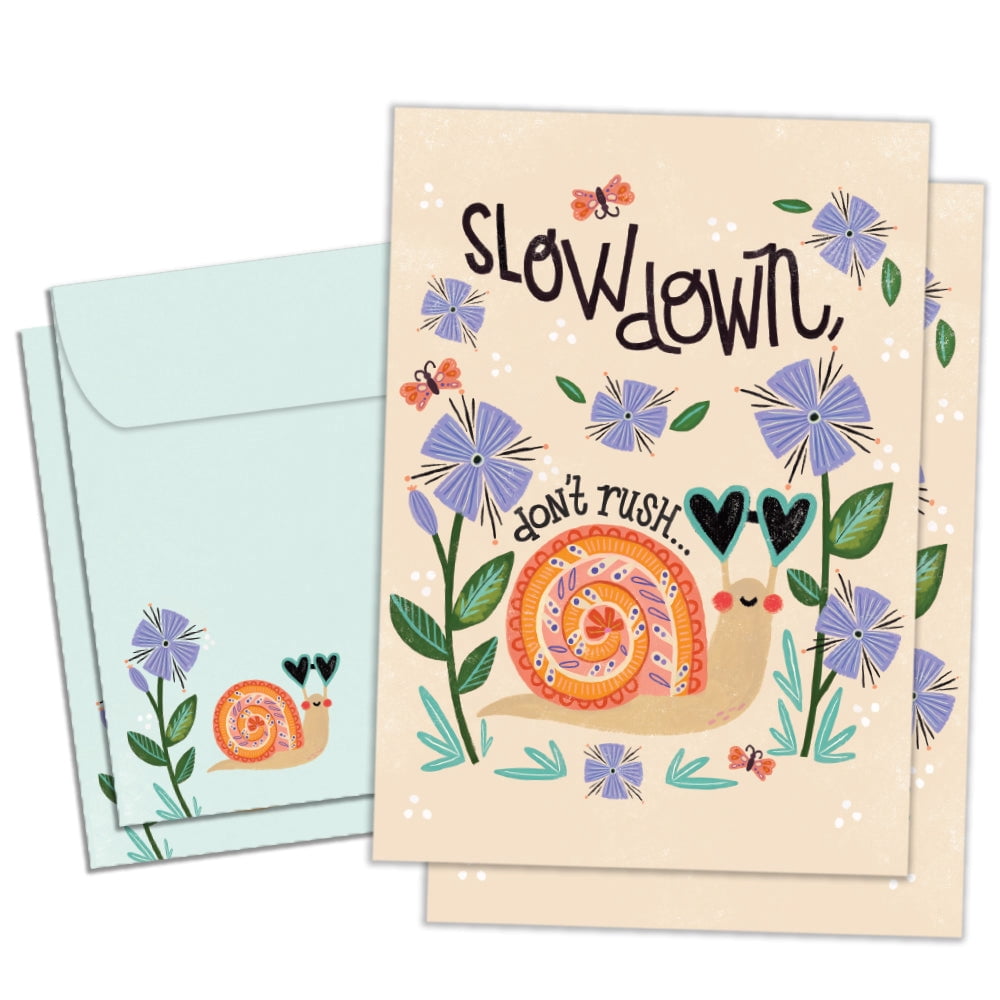 Tree-Free Greetings Just Because Greeting Card 2 Pack, 5x7, Slow Down ...