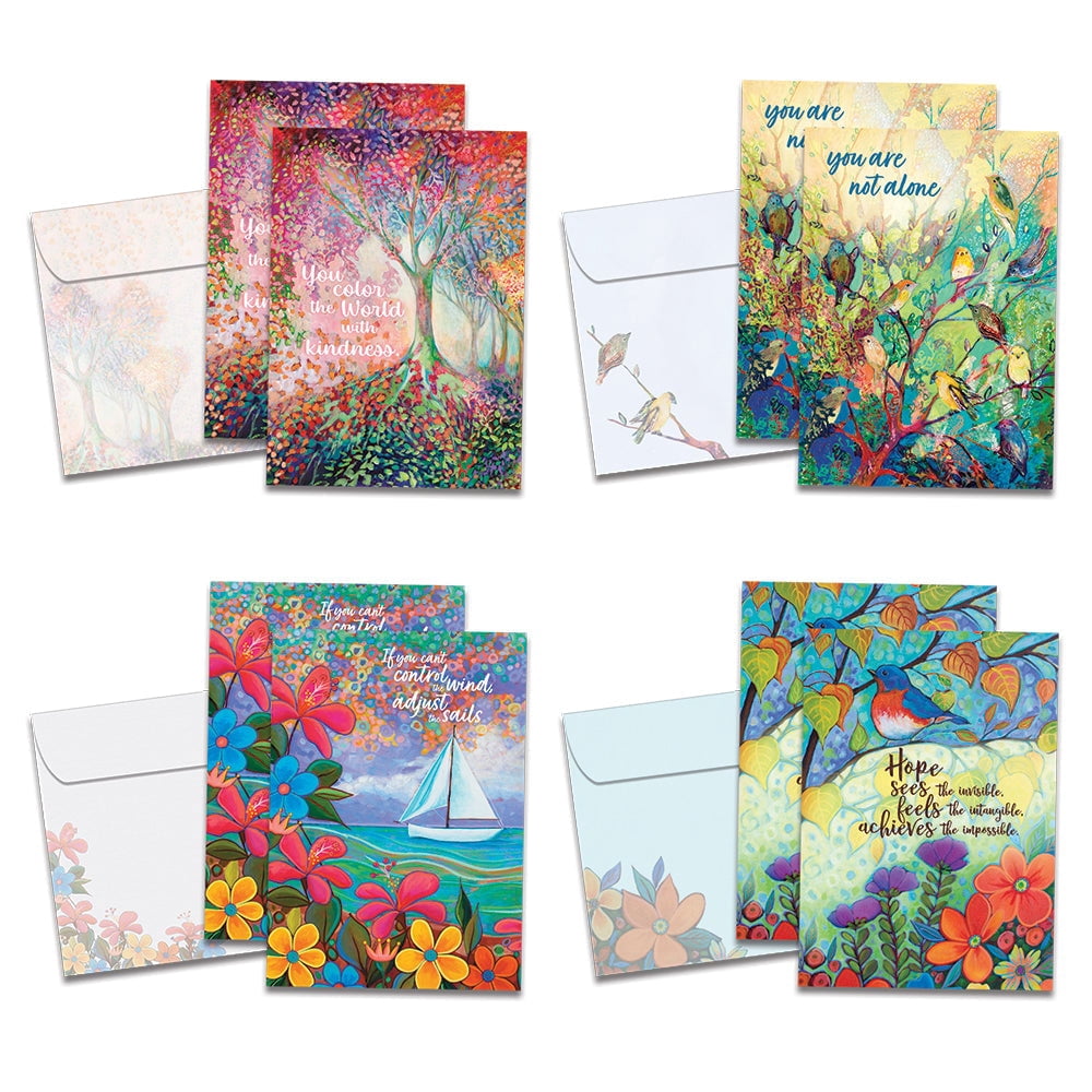 Tree-Free Greetings Just Because Greeting Card 8 Pack, 5x7, Kind Birds ...