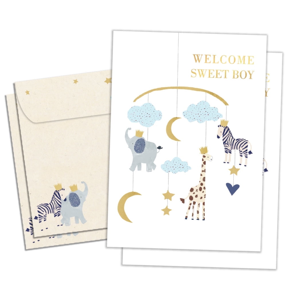 Tree-Free Greetings New Baby Greeting Card 2 Pack, 5x7, Welcome Sweet ...