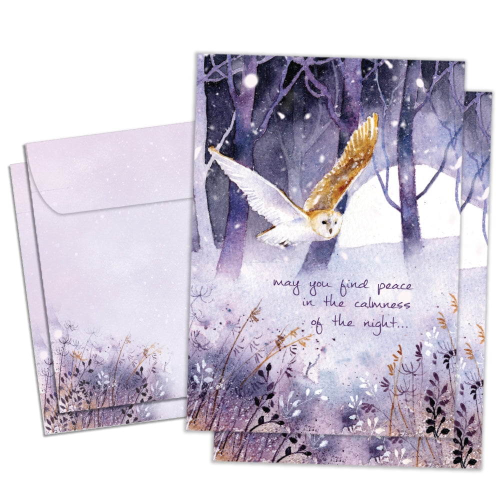 Tree-Free Greetings Solstice Greeting Card 2 Pack, 5 x 7, Owl Calmness ...
