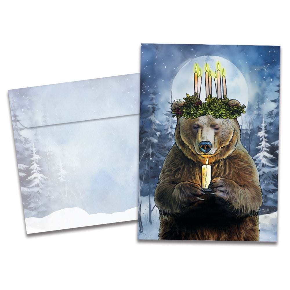 Tree-Free Greetings Solstice Greeting Card, 5 x 7, Bear Light (GO68838 ...