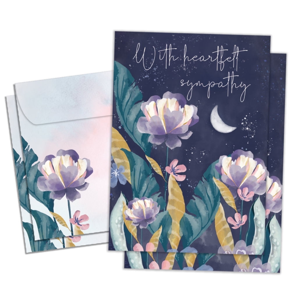 Tree-Free Greetings Sympathy Greeting Card 2 Pack, 5x7, Heartfelt Moon ...