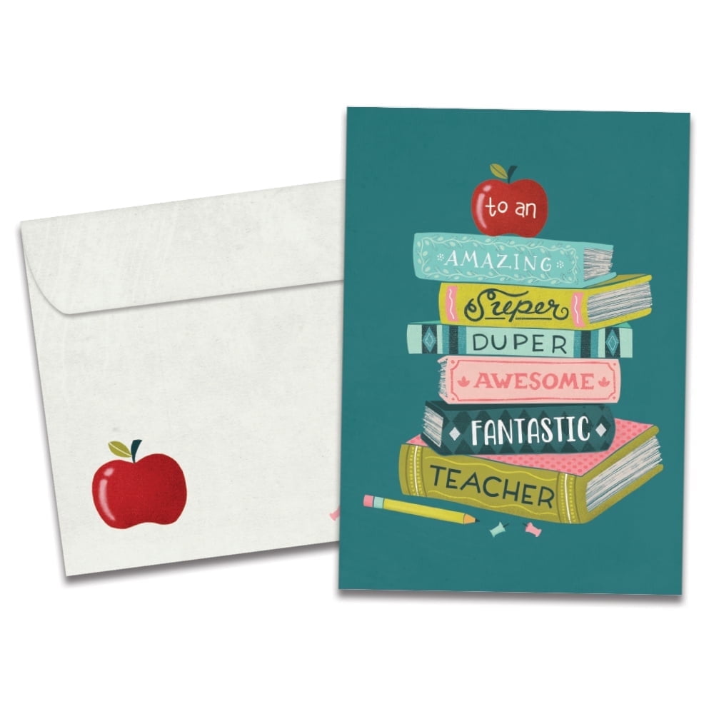 Teacher Appreciation 5x7 Greeting Card with Envelope - Awesome ...