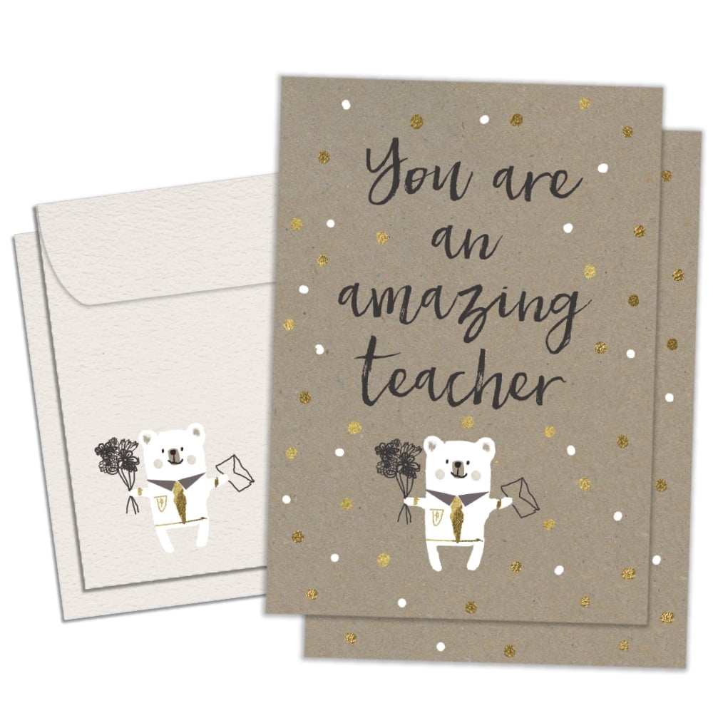 Tree-Free Greetings Teacher Appreciation Greeting Card 2 Pack, 5x7, An ...