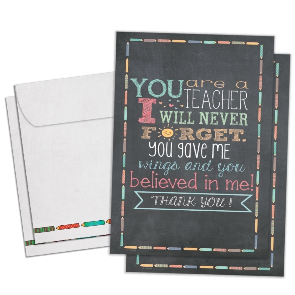 Tree-Free Greetings Teacher Appreciation Greeting Card 2 Pack, 5x7 ...