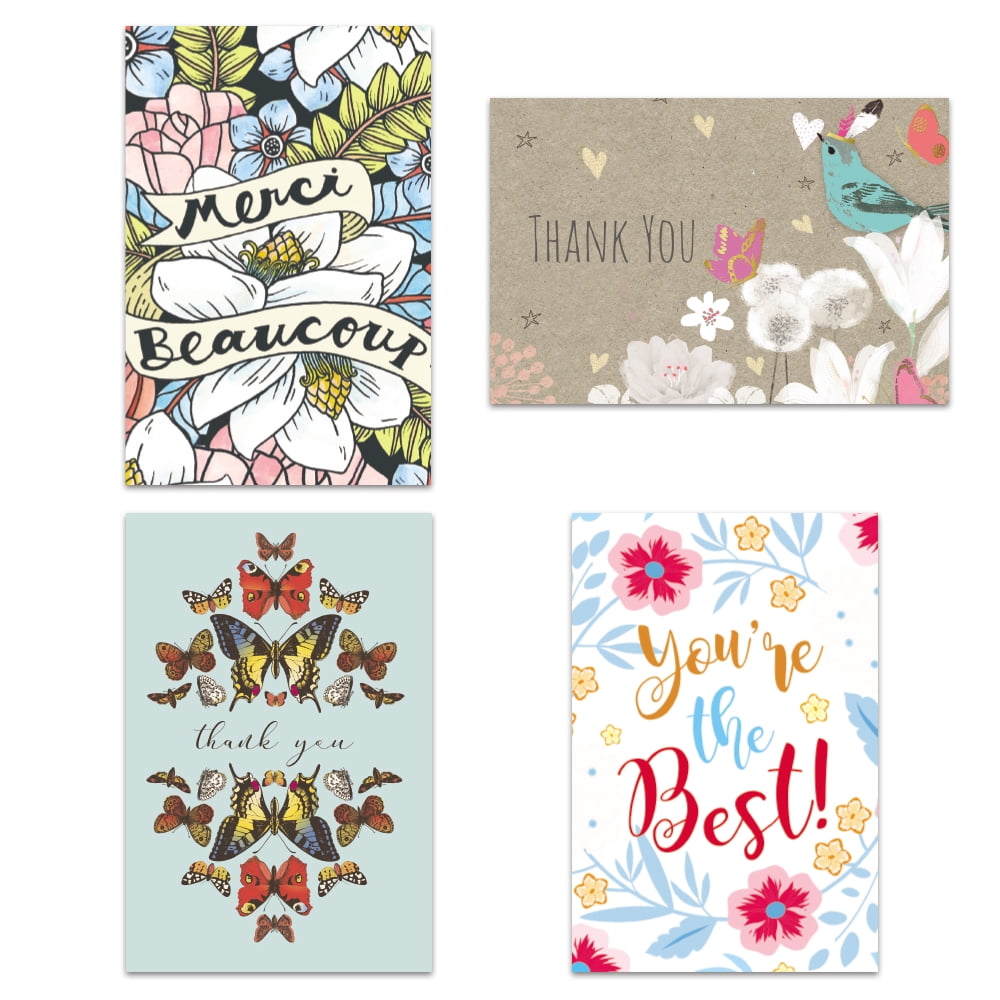 Tree-Free Greetings Thank You Greeting Card 16 Pack, 4x6, Artful Thanks ...