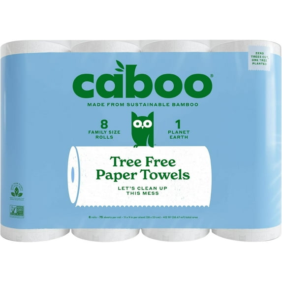 Tree Free Paper Towels, 8 Rolls, Earth Friendly Sustainable Kitchen ...