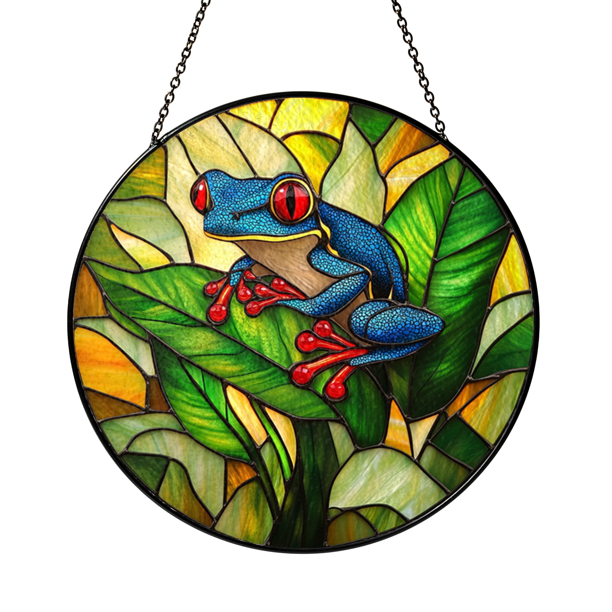 Tree Frog Stained Glass Suncatcher – Vibrant Jungle Window Decor ...