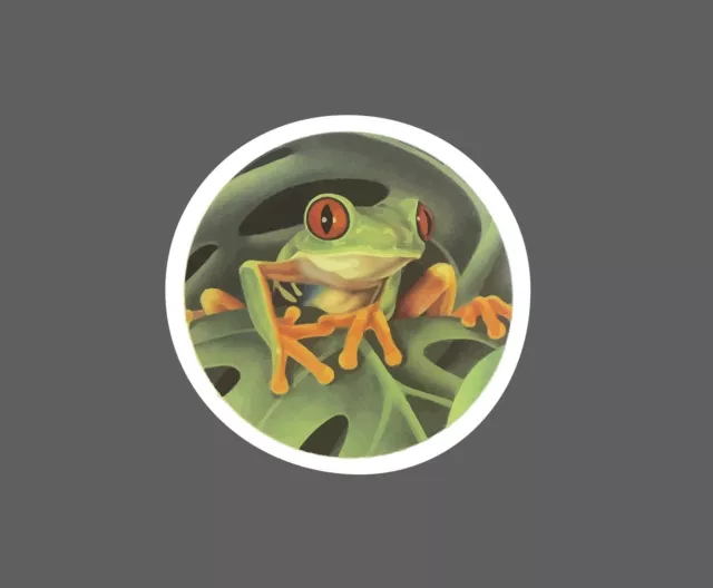 Tree Frog Sticker Circle Waterproof Sticker Phone Decal Water Bottle ...