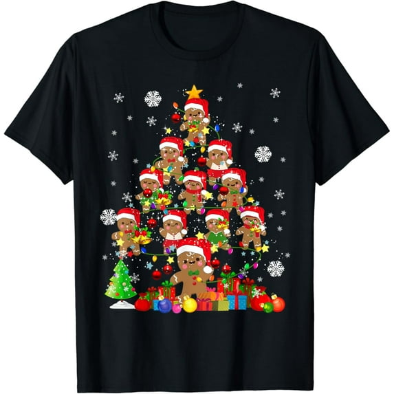 Tree Gingerbread Santa Gingerbread T-Shirt - Walmart.com