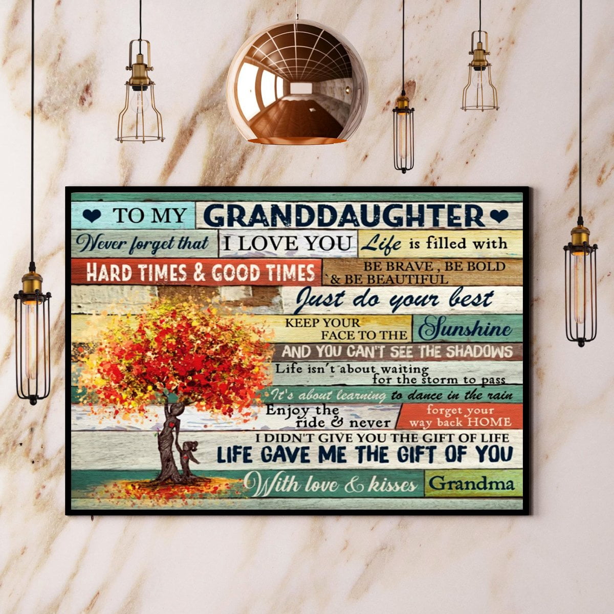 Tree Grandma To My Granddaughter I Love You Paper Poster No Frame Matte ...