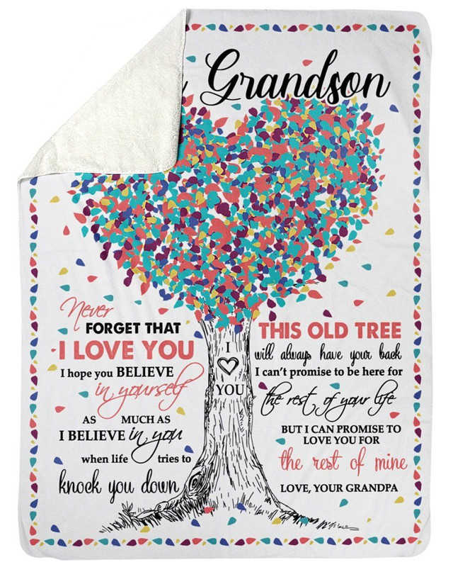 Tree Grandpa Hopes Grandson To Believe In Himself Fleece Blanket ...