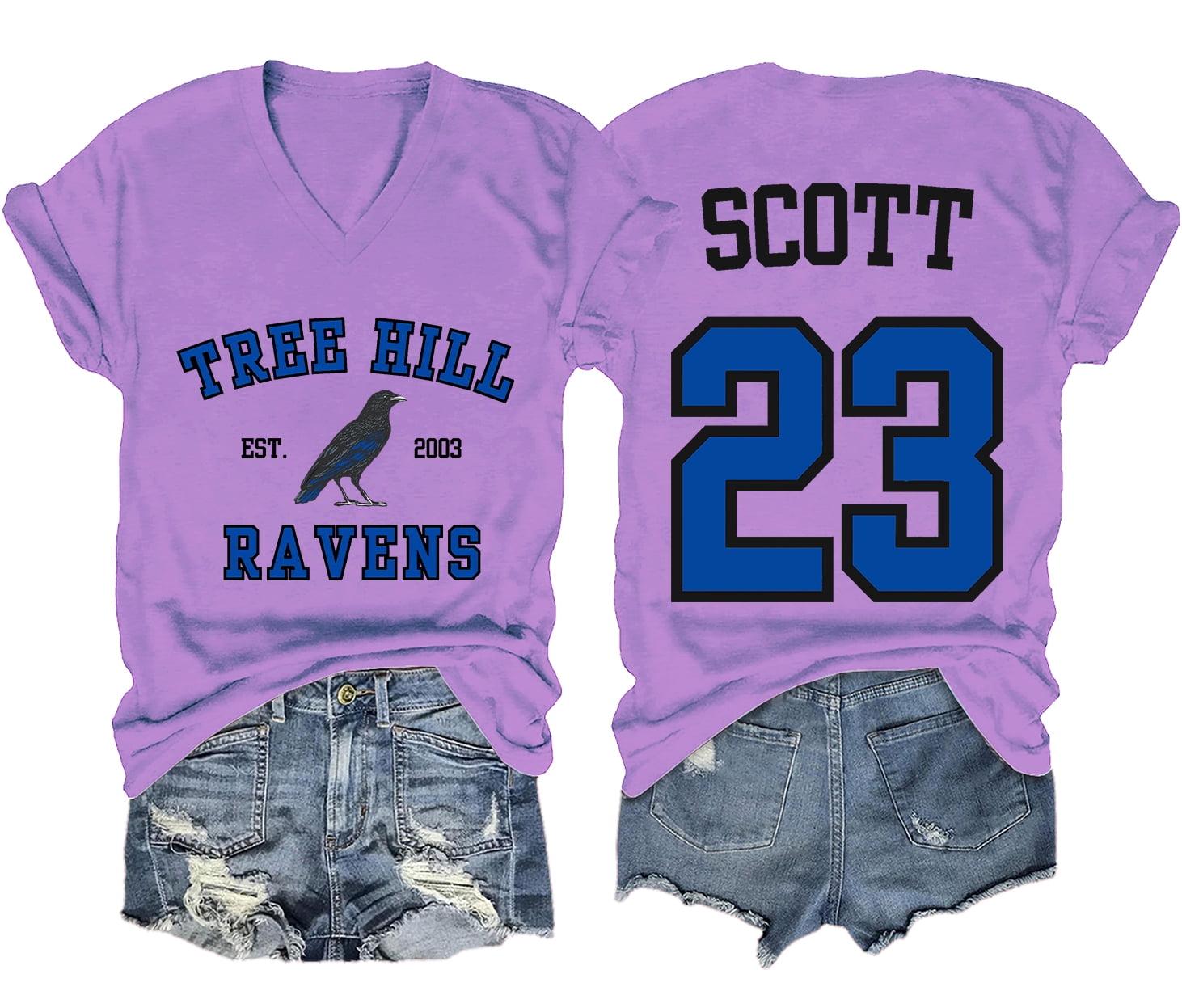 Tree Hill Ravens V Neck Shirt, One Tree Hill Shirt, Nathan Scott 23 ...